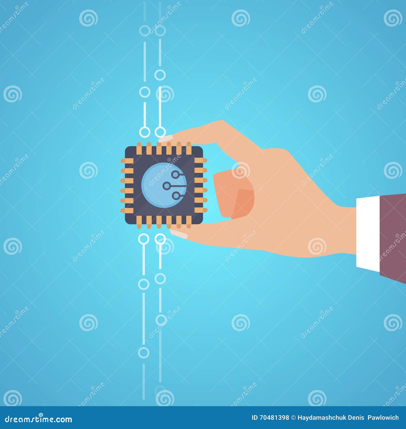 Microchip Vector Illustration Isolated on Blue Stock Vector ... Microchip Vector Illustration Isolated on Blue Stock Vector ...