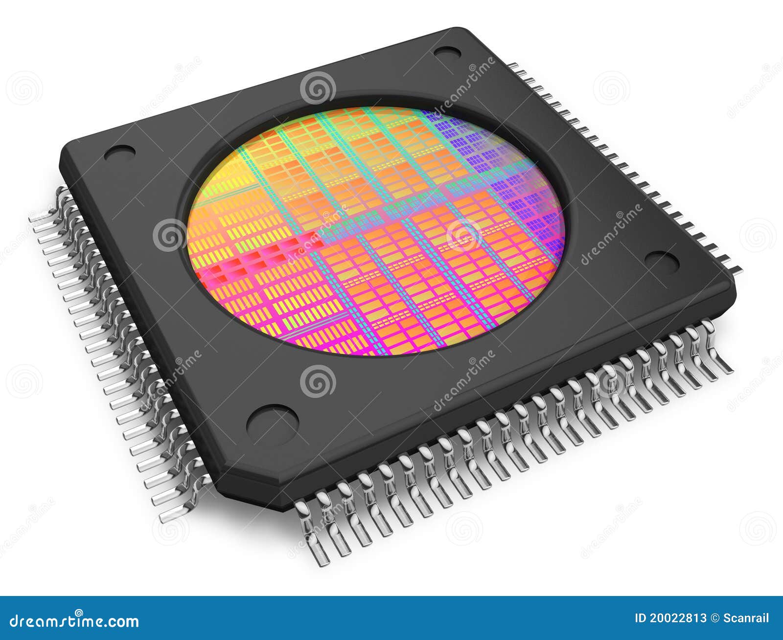 Microchip With Visible Crystal Stock Illustration - Illustration of ...