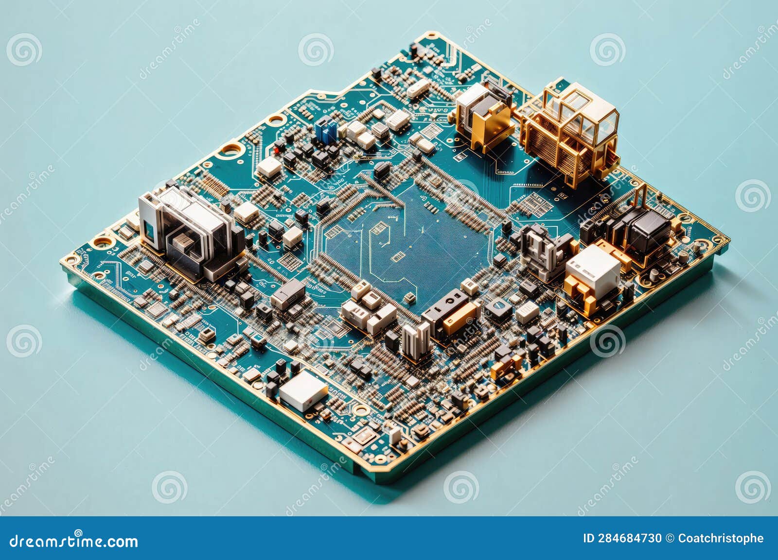 Microchips On A Complex Circuit Board Royalty-Free Stock Photo ...
