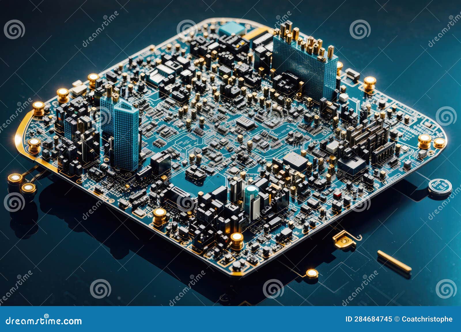 Microchips On A Complex Circuit Board Royalty-Free Stock Photo ...