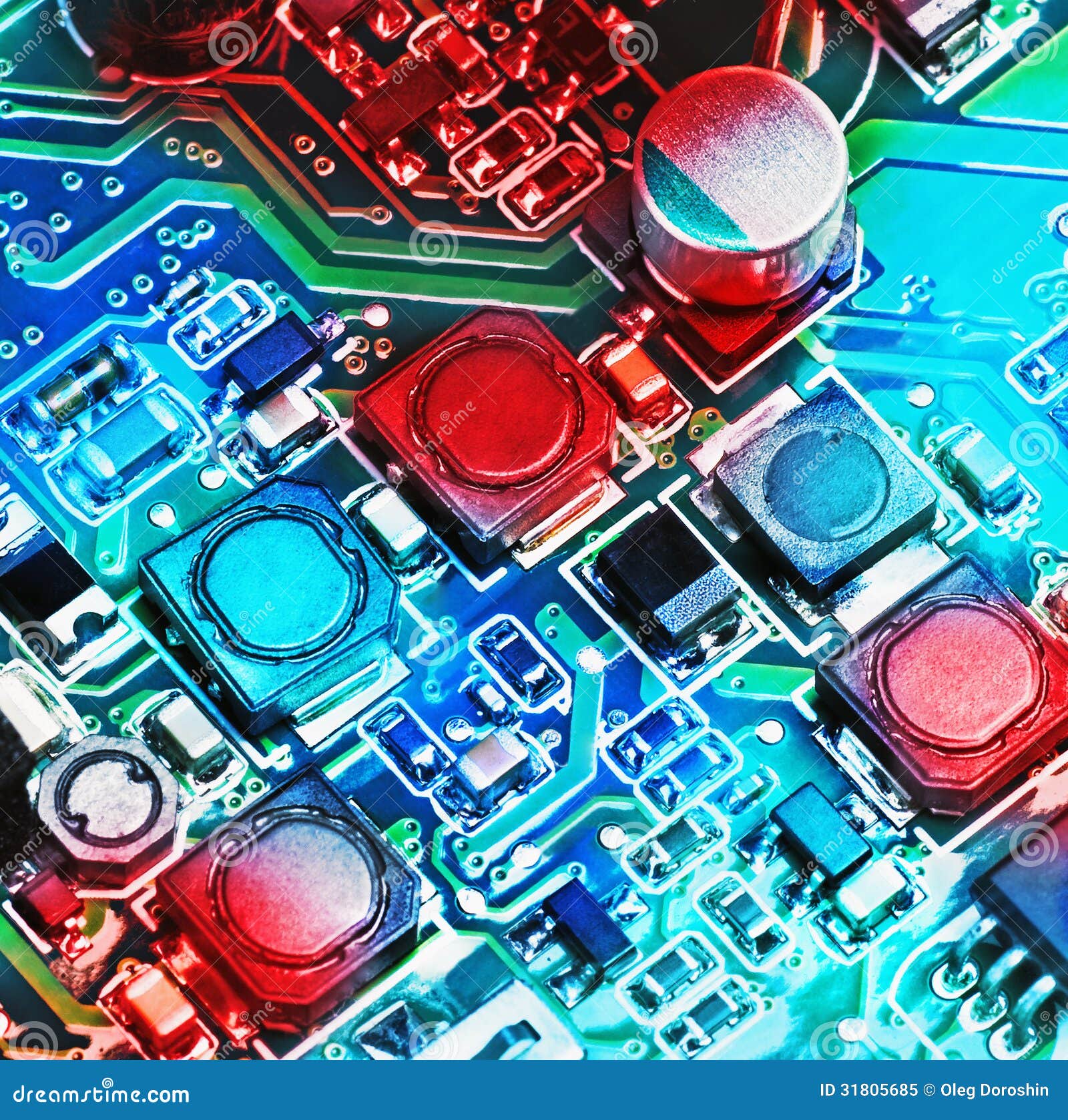 Microchips and Condensers Assembly on the Included Stock Image - Image ...