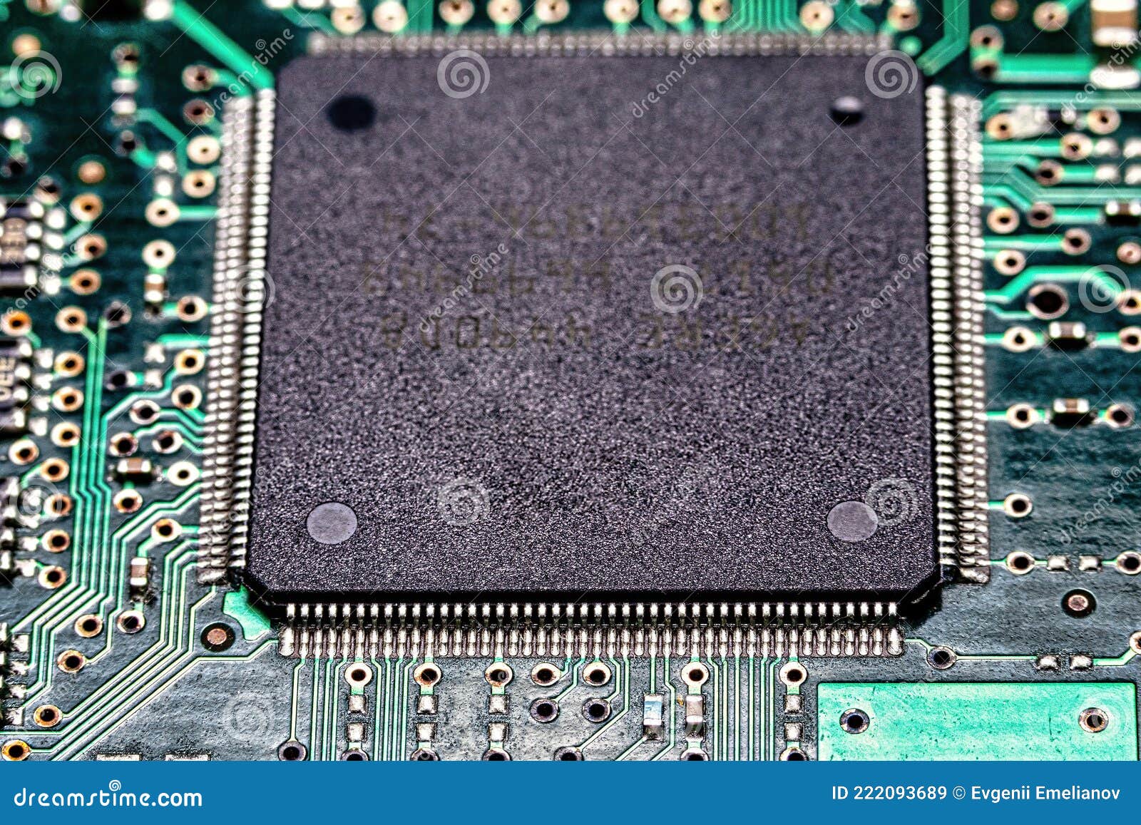Microchips Integrated on the Board Stock Image - Image of component ...