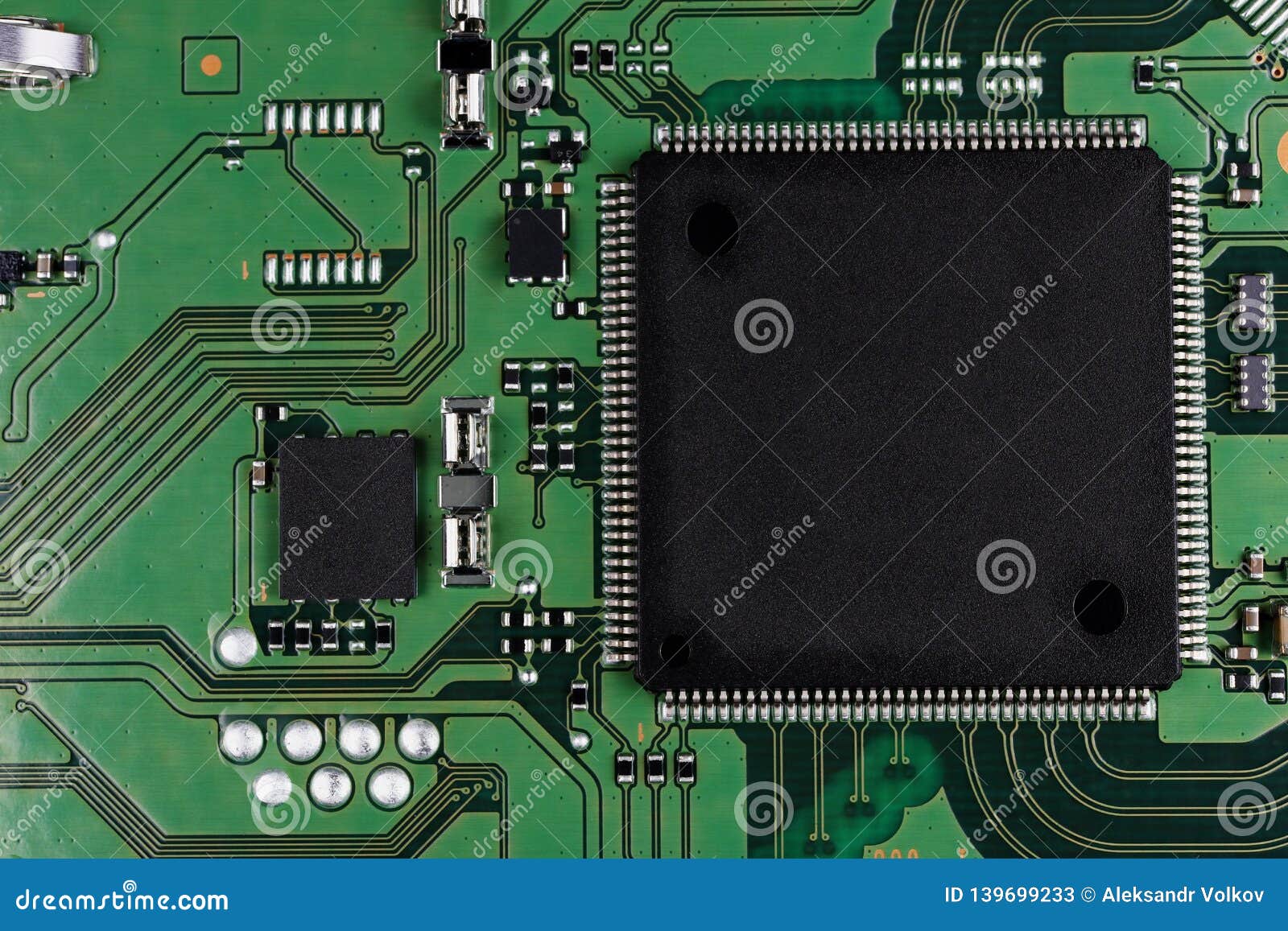 Microchips and Microcircuits are Installed on a Modern Electronic ...