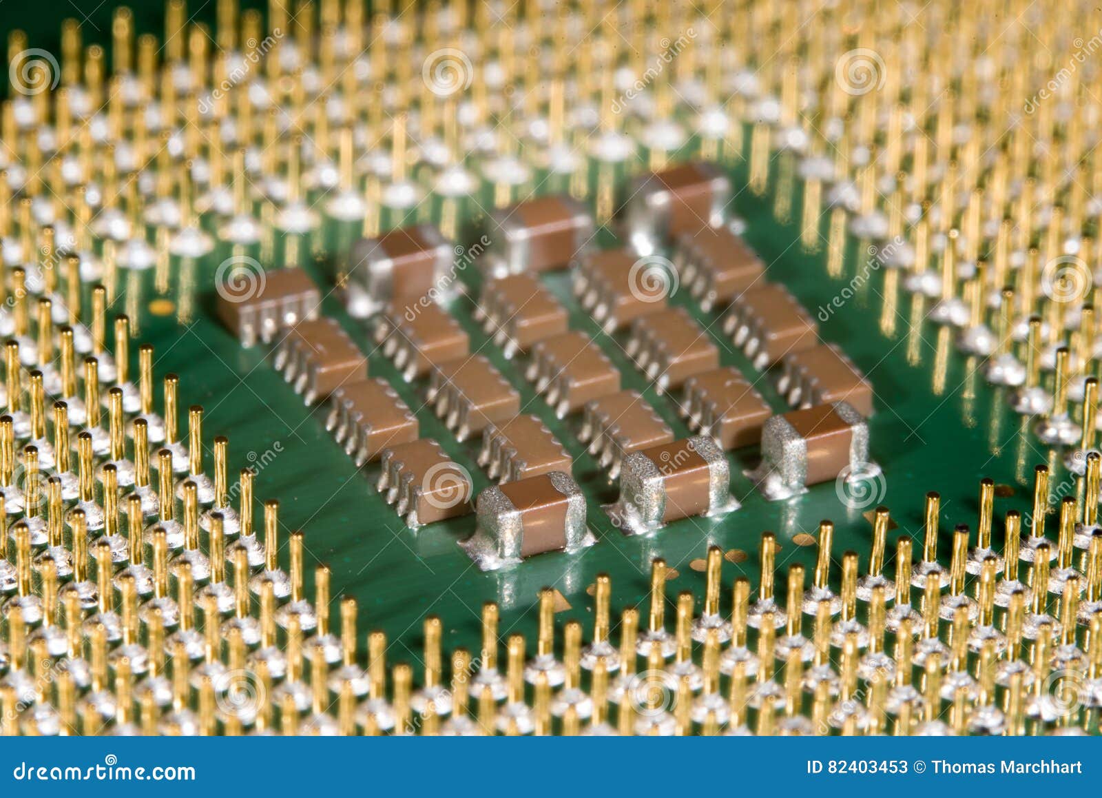 Processor Underside Bypass Capacitors And Connector Royalty-Free Stock ...