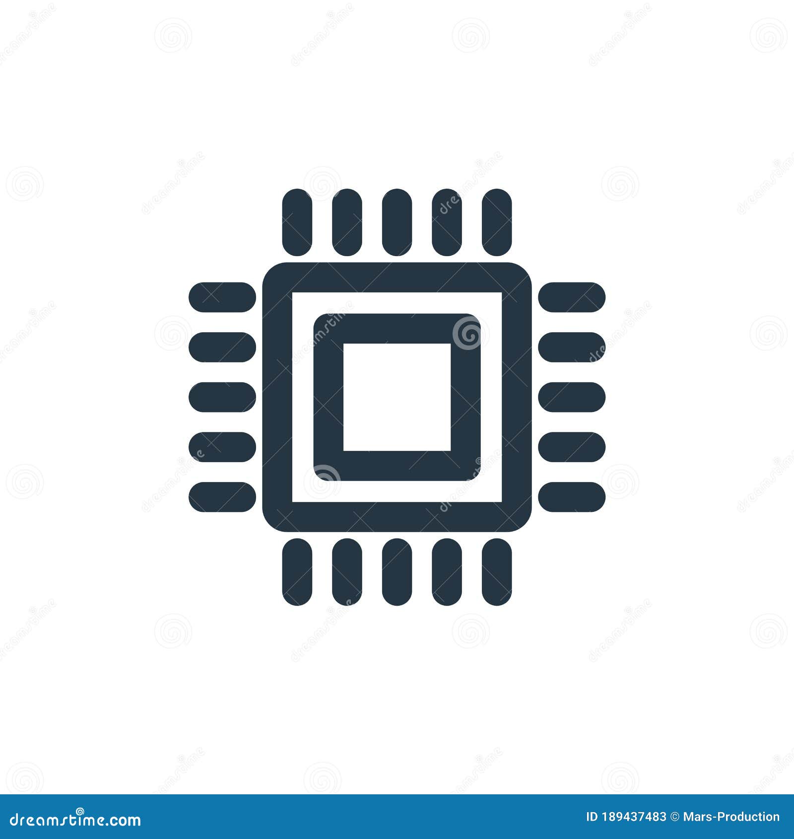 Microcircuit With BIOS Chip Solid Icon, Pcrepair Concept, BIOS Chip ...