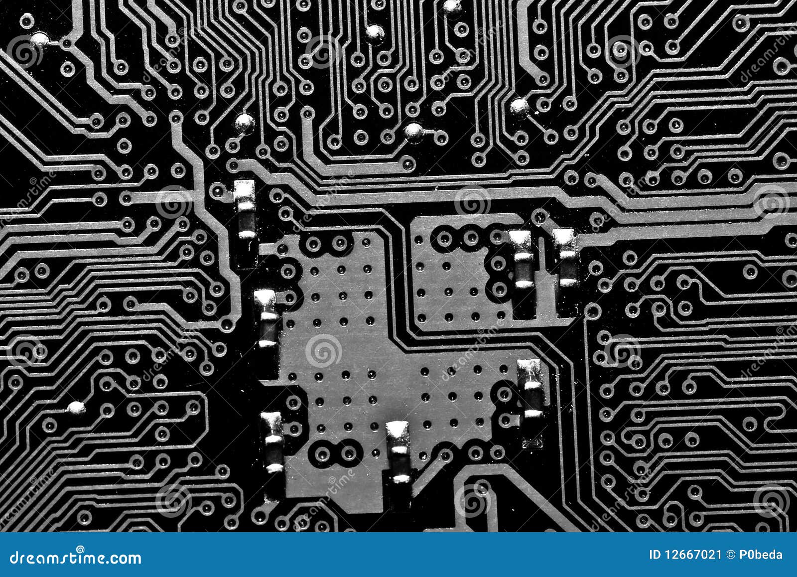 Microcircuit stock image. Image of chip, mother, blue - 12667021