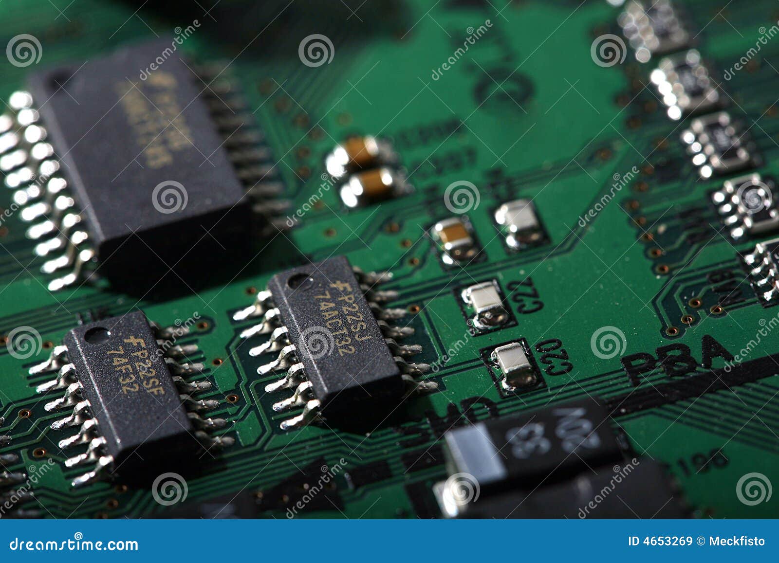 Microcircuit stock image. Image of electrical, chip, pattern - 4653269