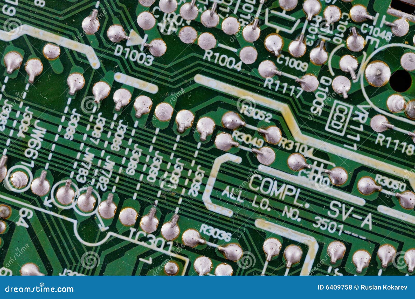 Microcircuit board. stock photo. Image of technology, computer - 6409758