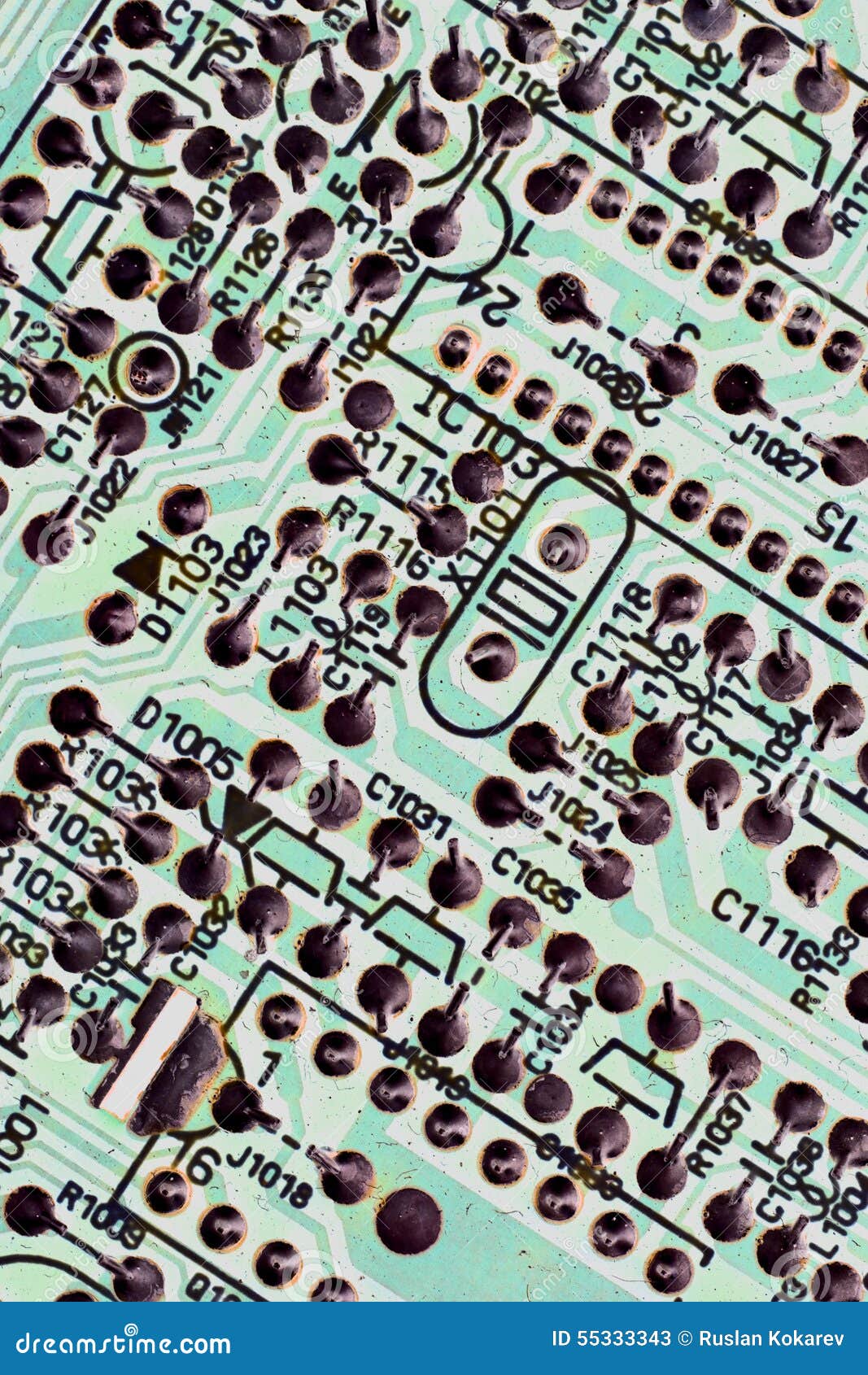 Microcircuit board. stock image. Image of detail, chip - 55333343