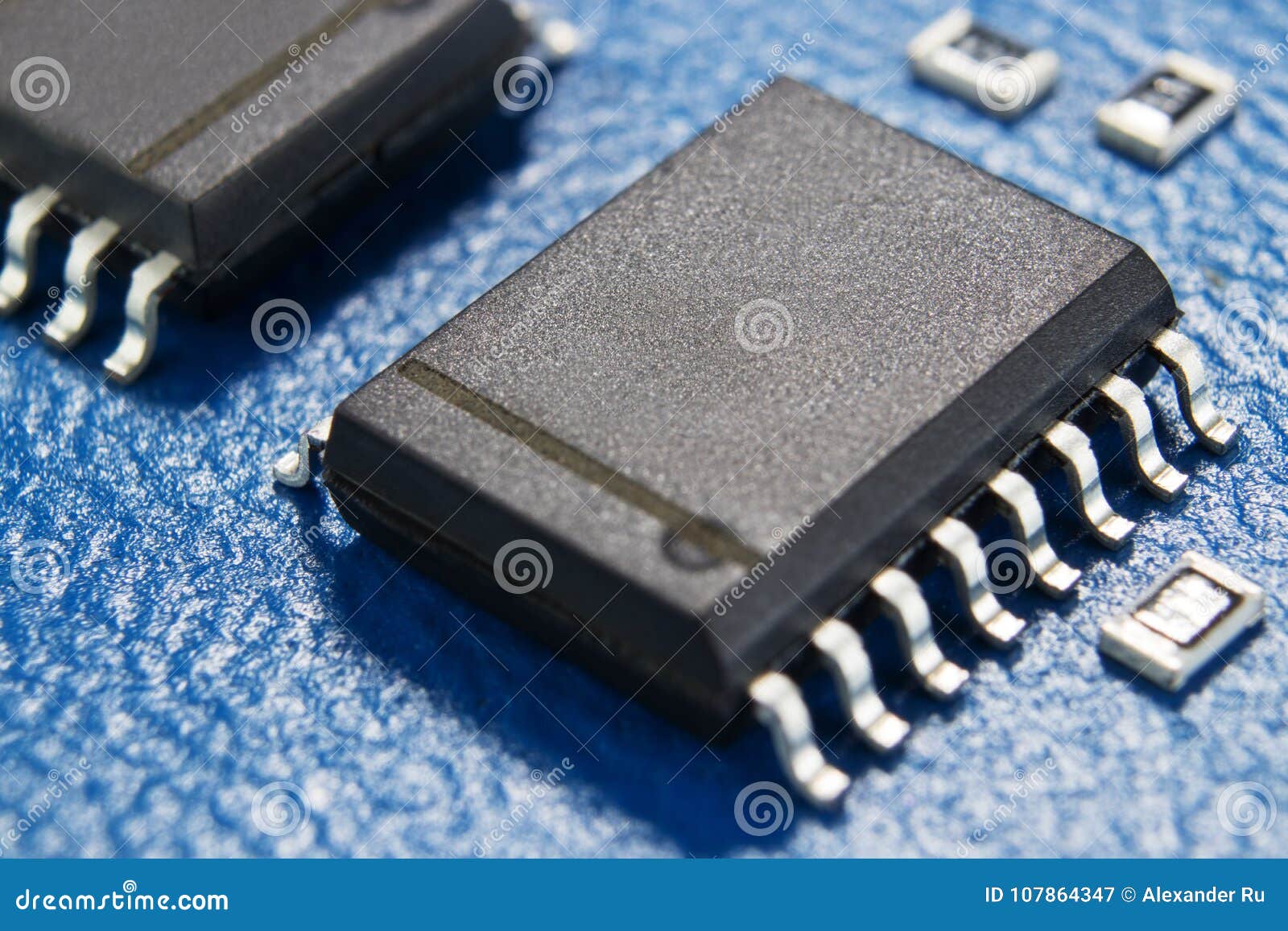 Microcircuit in the Case for Surface Mounting. Stock Image - Image of ...