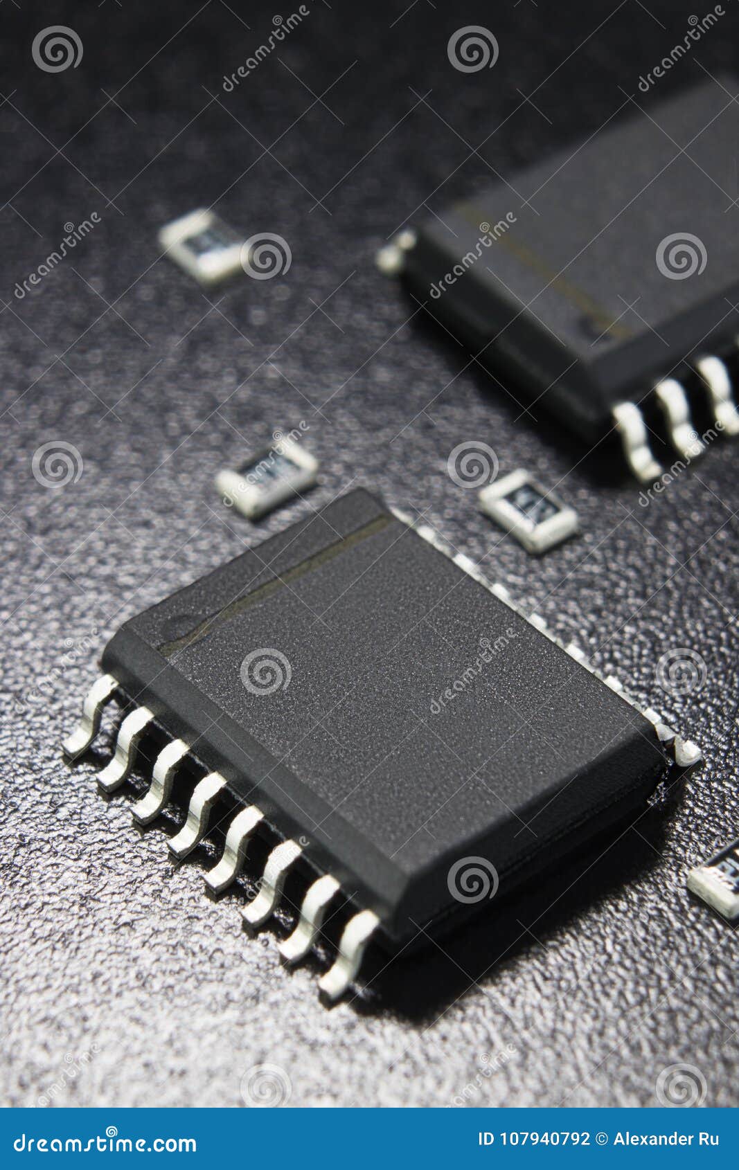 Microcircuit in the Case for Surface Mounting. Stock Photo - Image of ...