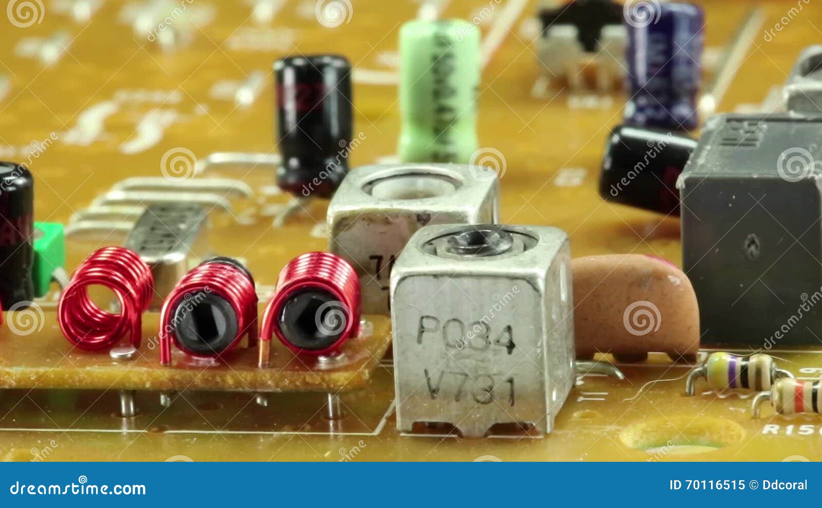 Microcircuit Chip with Electronic Components Stock Video - Video of ...