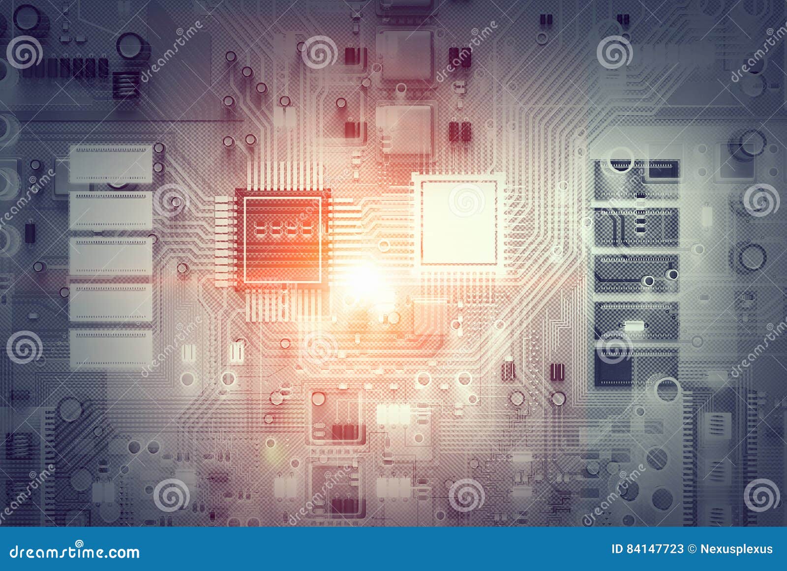 Microcircuit Digital Background . Mixed Media Stock Image - Image of ...