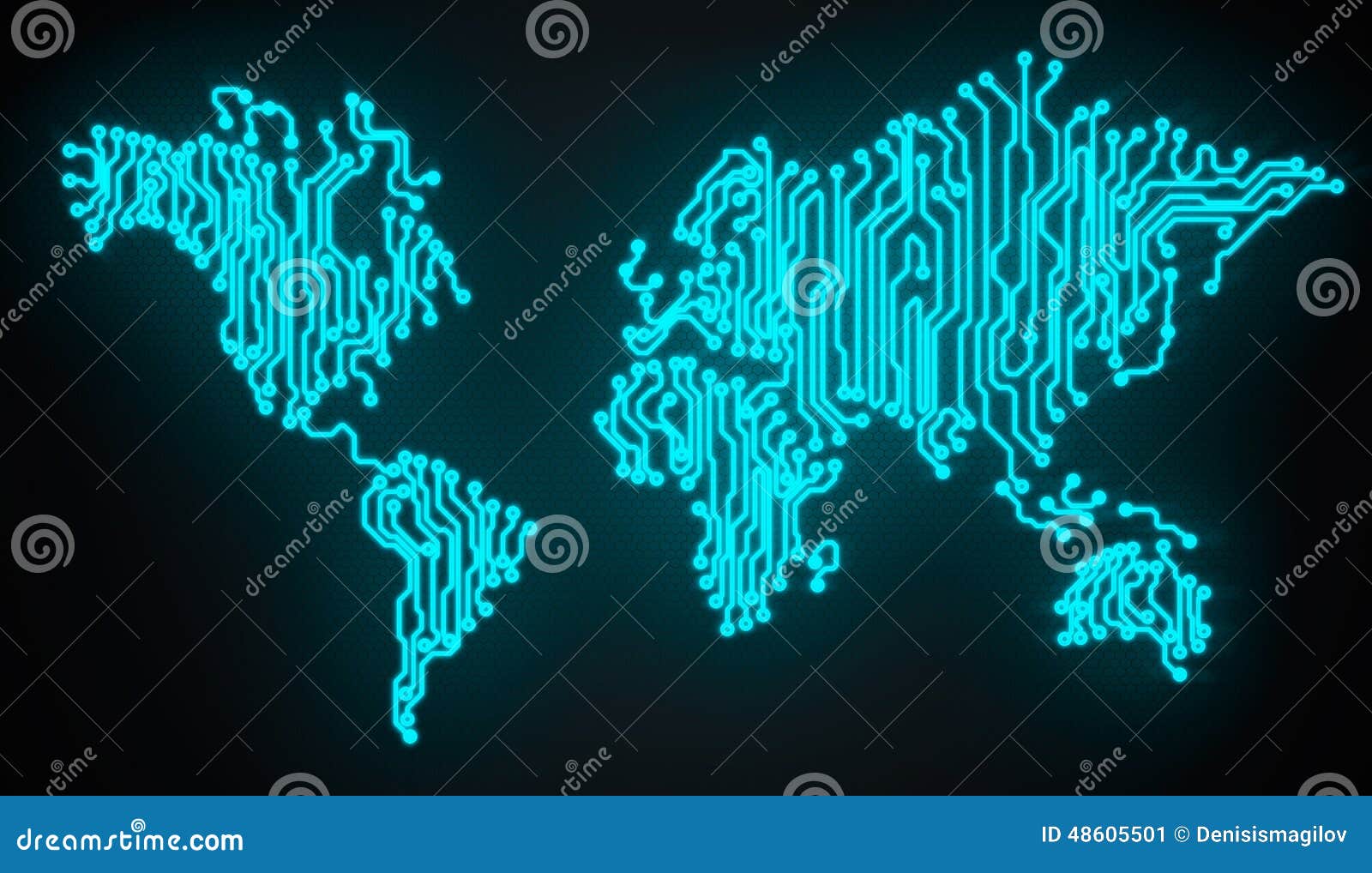 Microcircuit in Form World Map Stock Image - Image of journey, earth ...