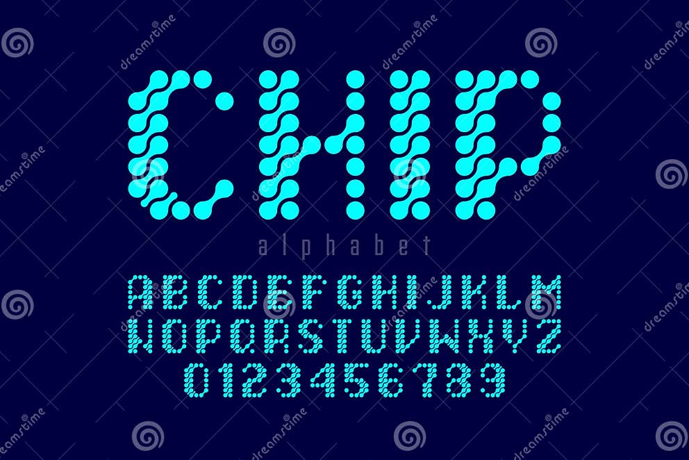 Microcircuit style font stock vector. Illustration of data - 134691330
