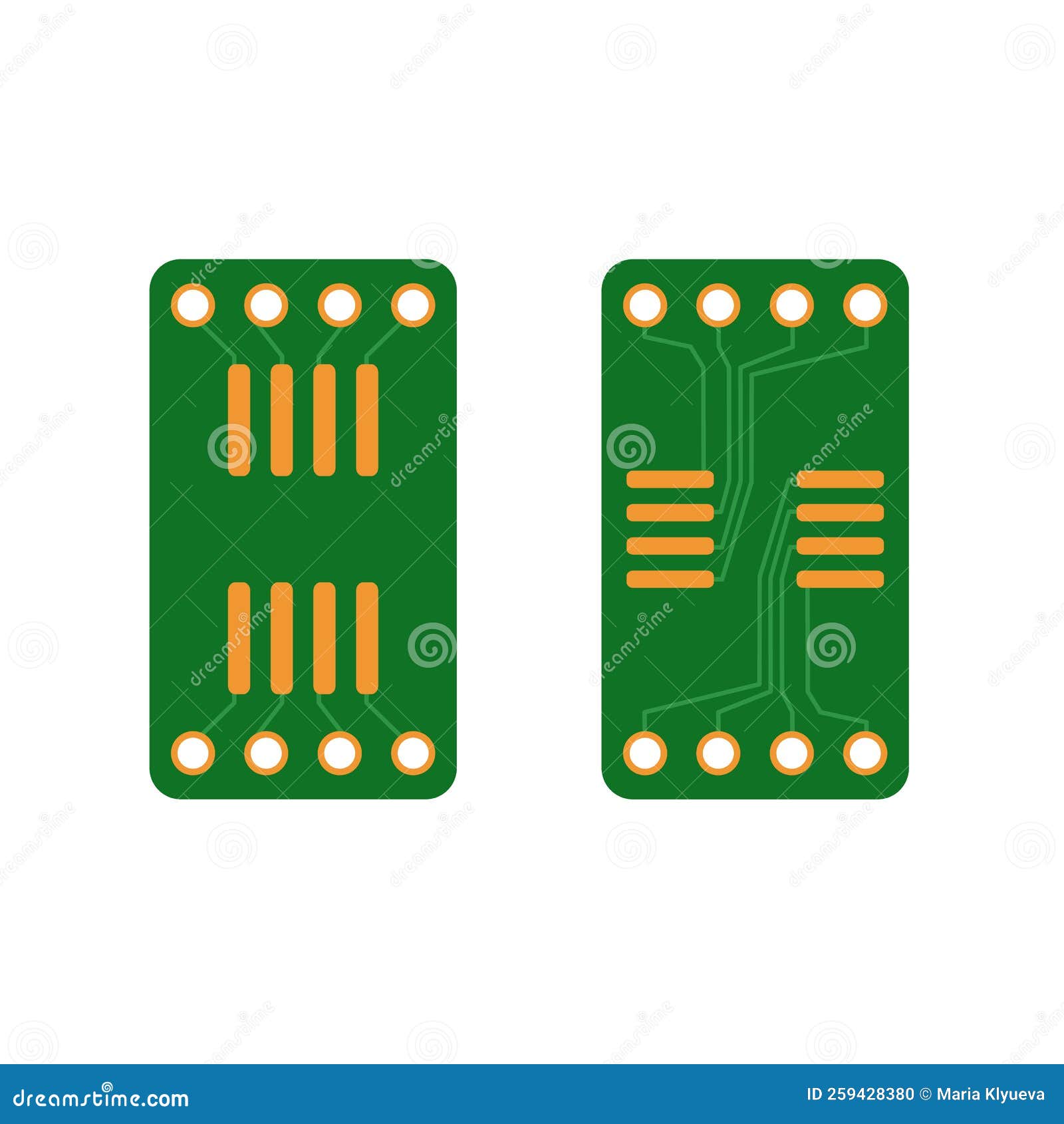 Microcircuitos E Placas De Circuitos Impressos 2d Ilustração do Vetor ...