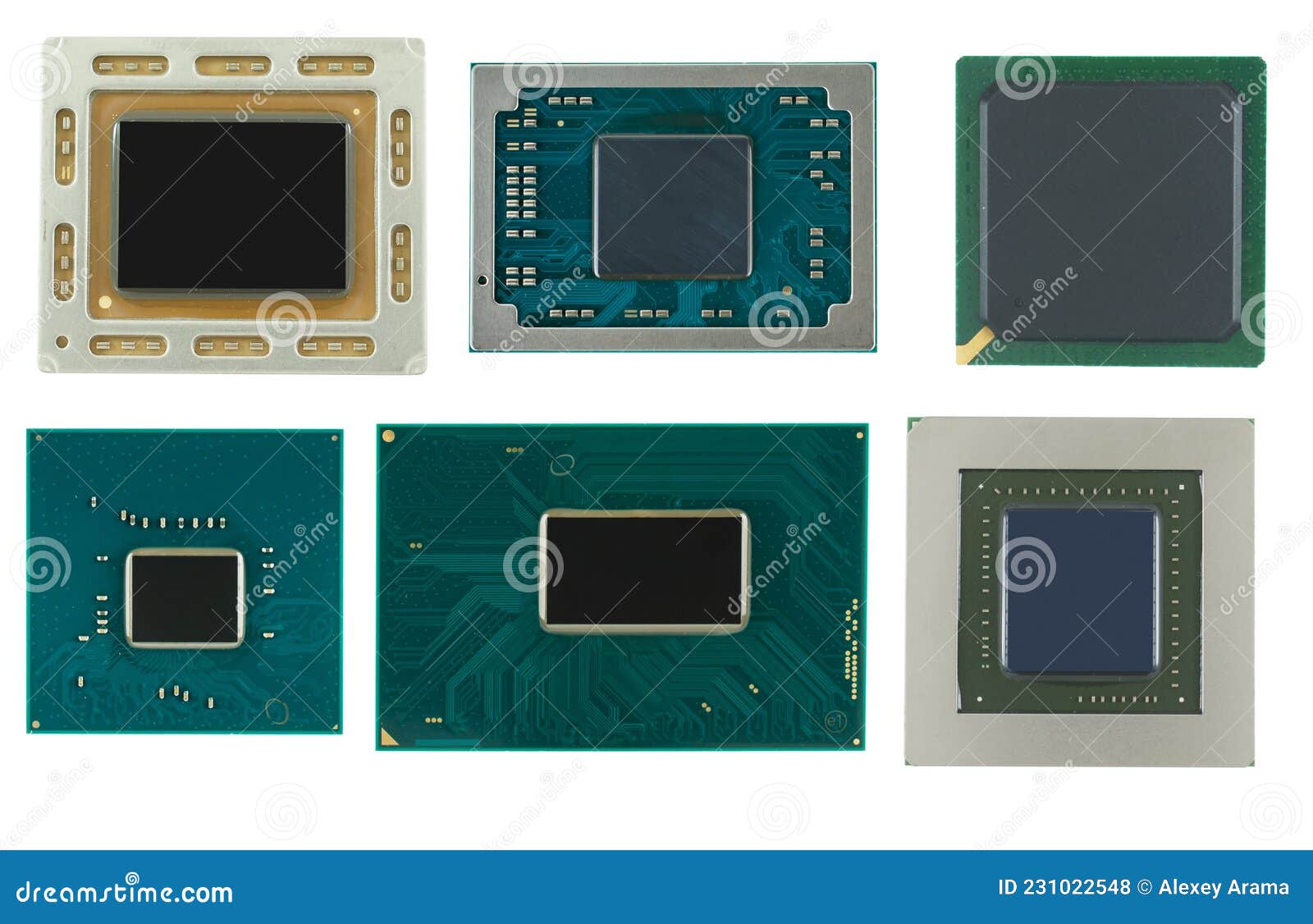 Microcircuits, Processors, Electronic Components, On A White Background ...