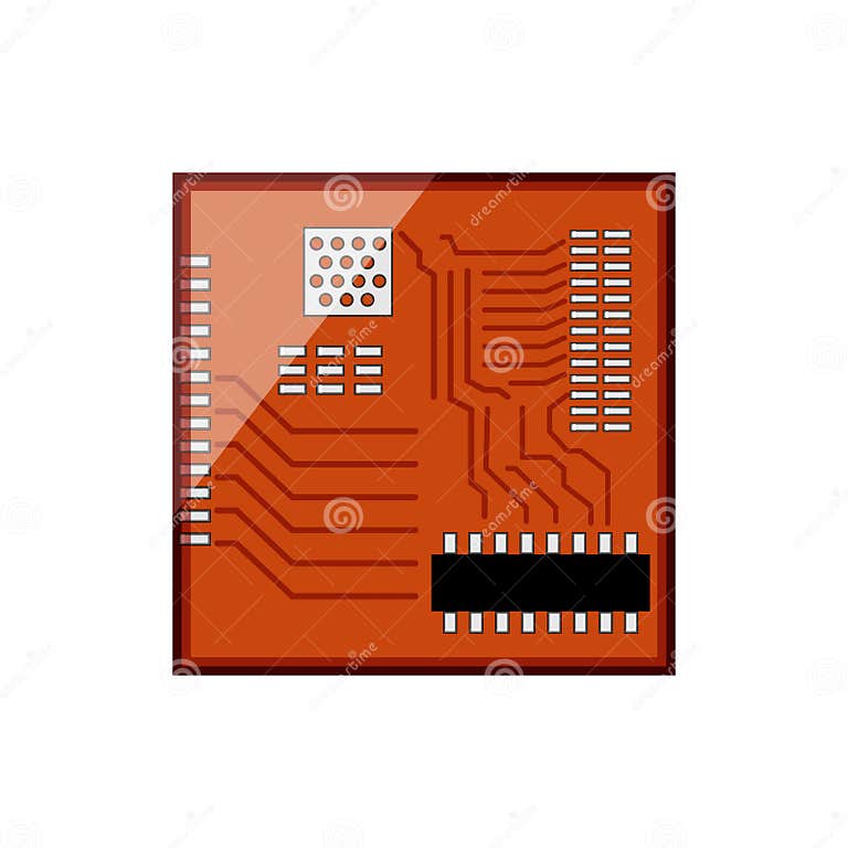 Microcontroller Microcontroller Cartoon Vector Illustration Stock ...