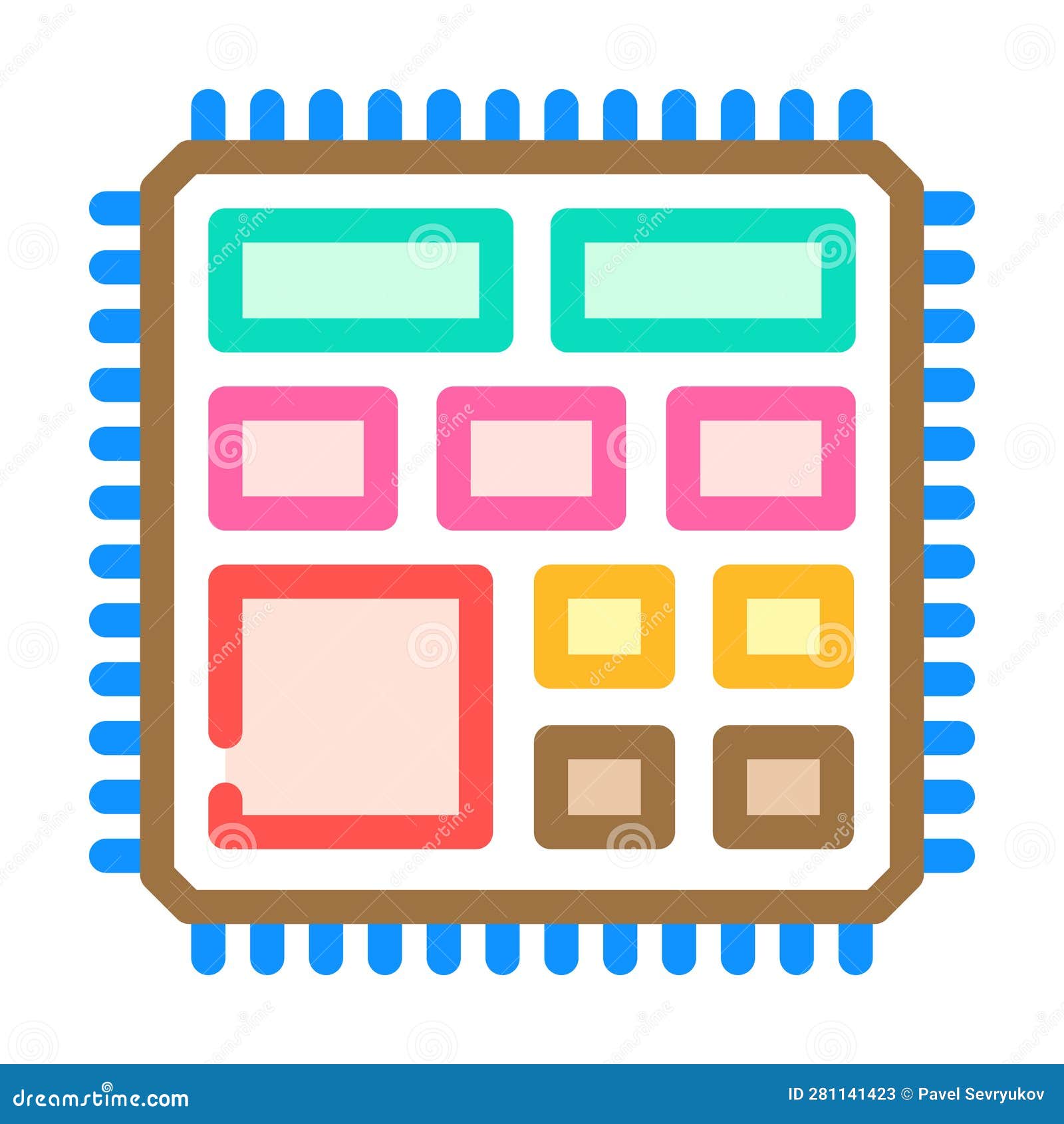 Microcontroller Electrical Engineer Color Icon Vector Illustration ...
