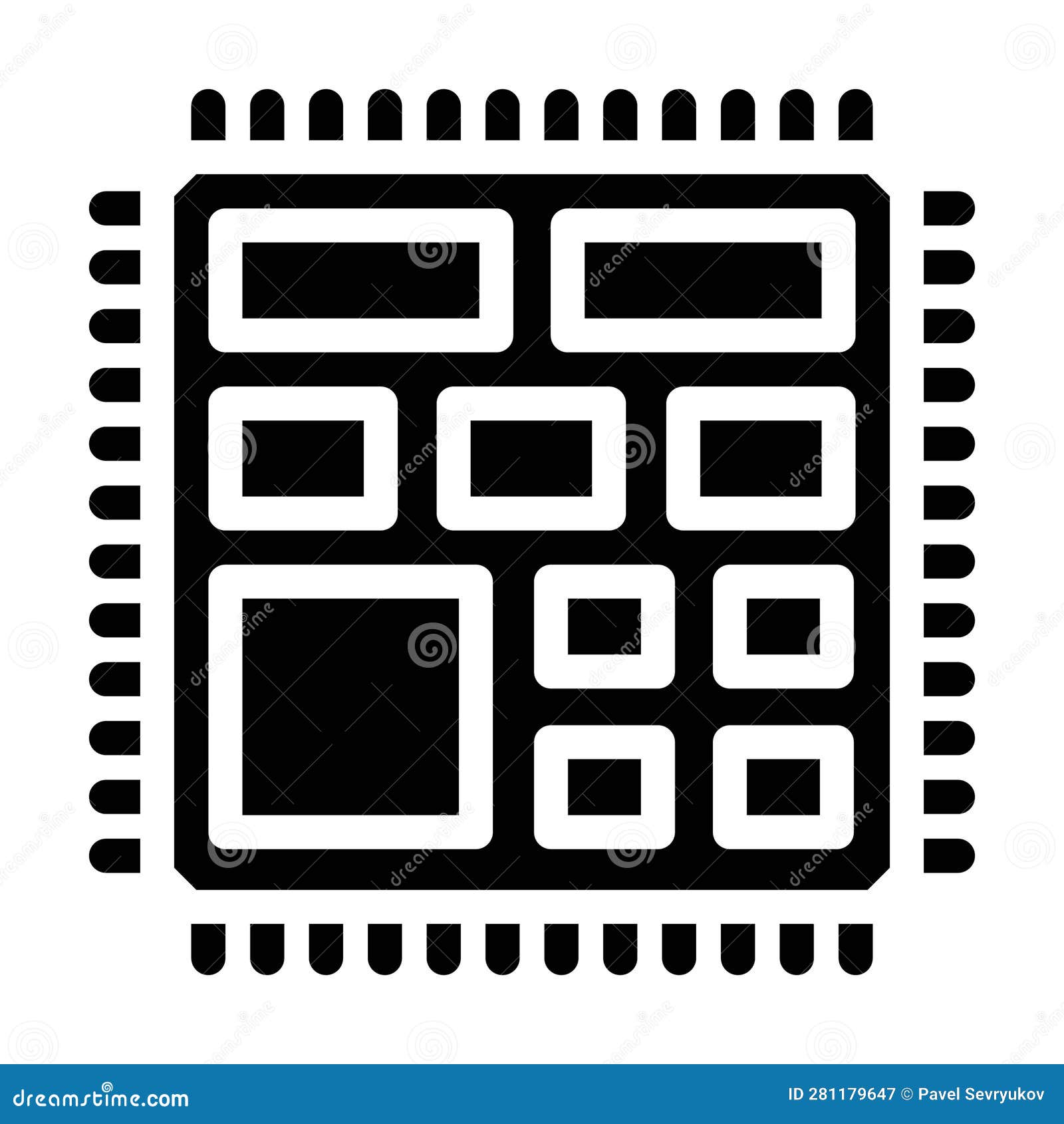 Microcontroller Electrical Engineer Glyph Icon Vector Illustration