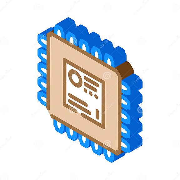 Microcontroller Electronic Component Isometric Icon Vector Illustration Stock Vector ...
