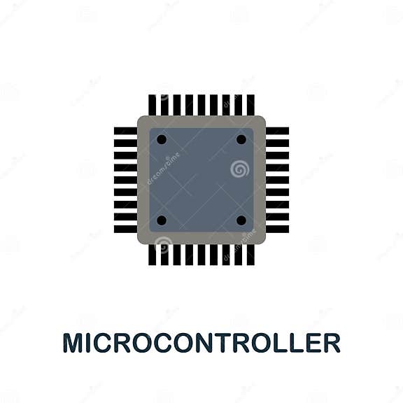 Microcontroller Flat Icon. Colored Sign from Robotics Engineering ...