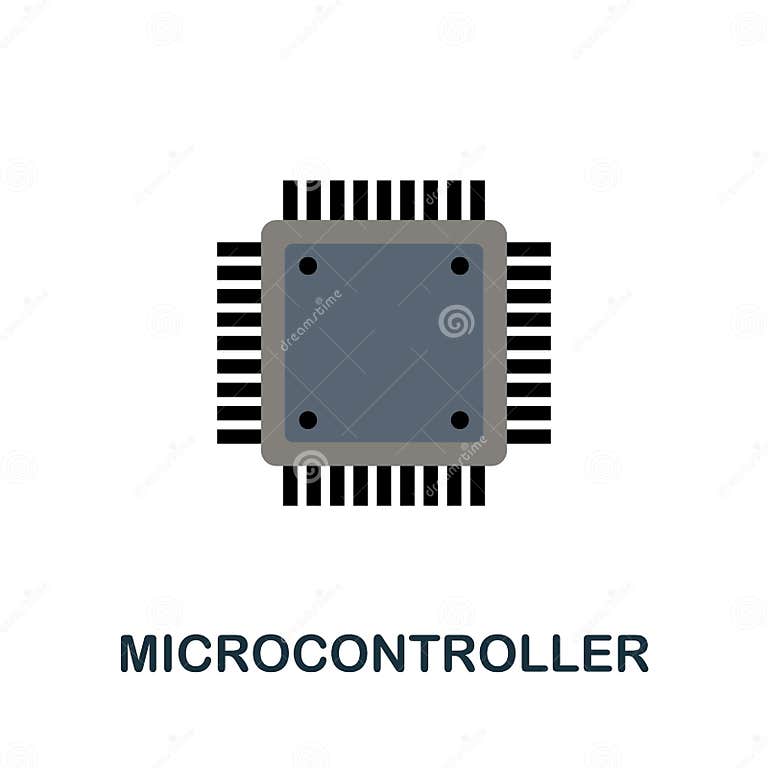 Microcontroller Flat Icon. Colored Sign from Robotics Engineering ...