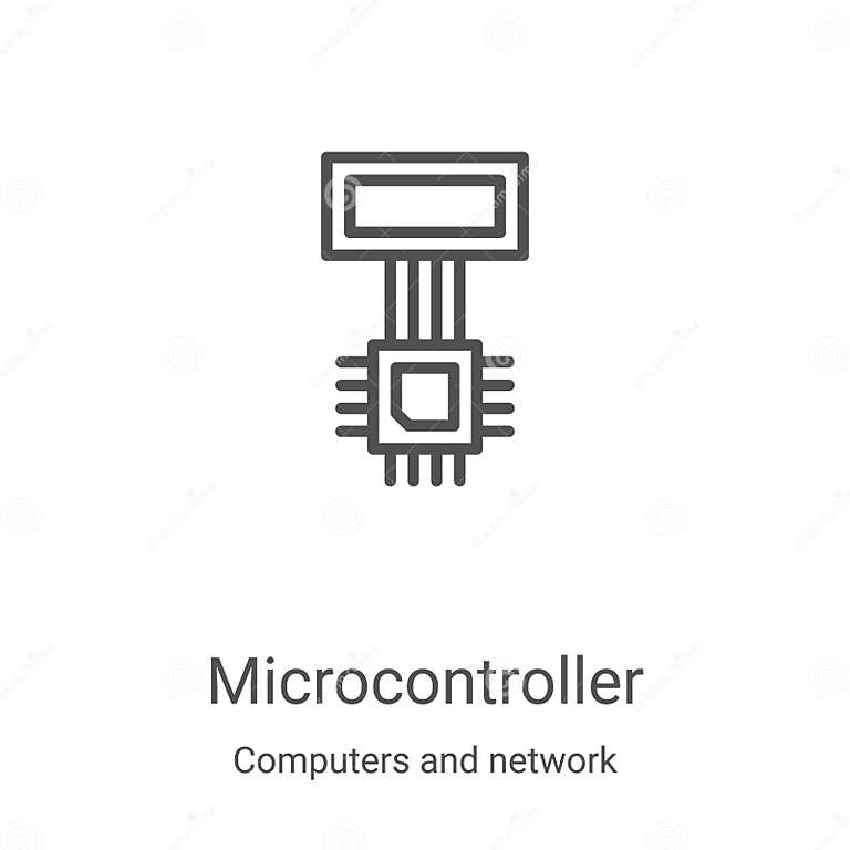 Microcontroller Icon Vector from Computers and Network Collection. Thin ...
