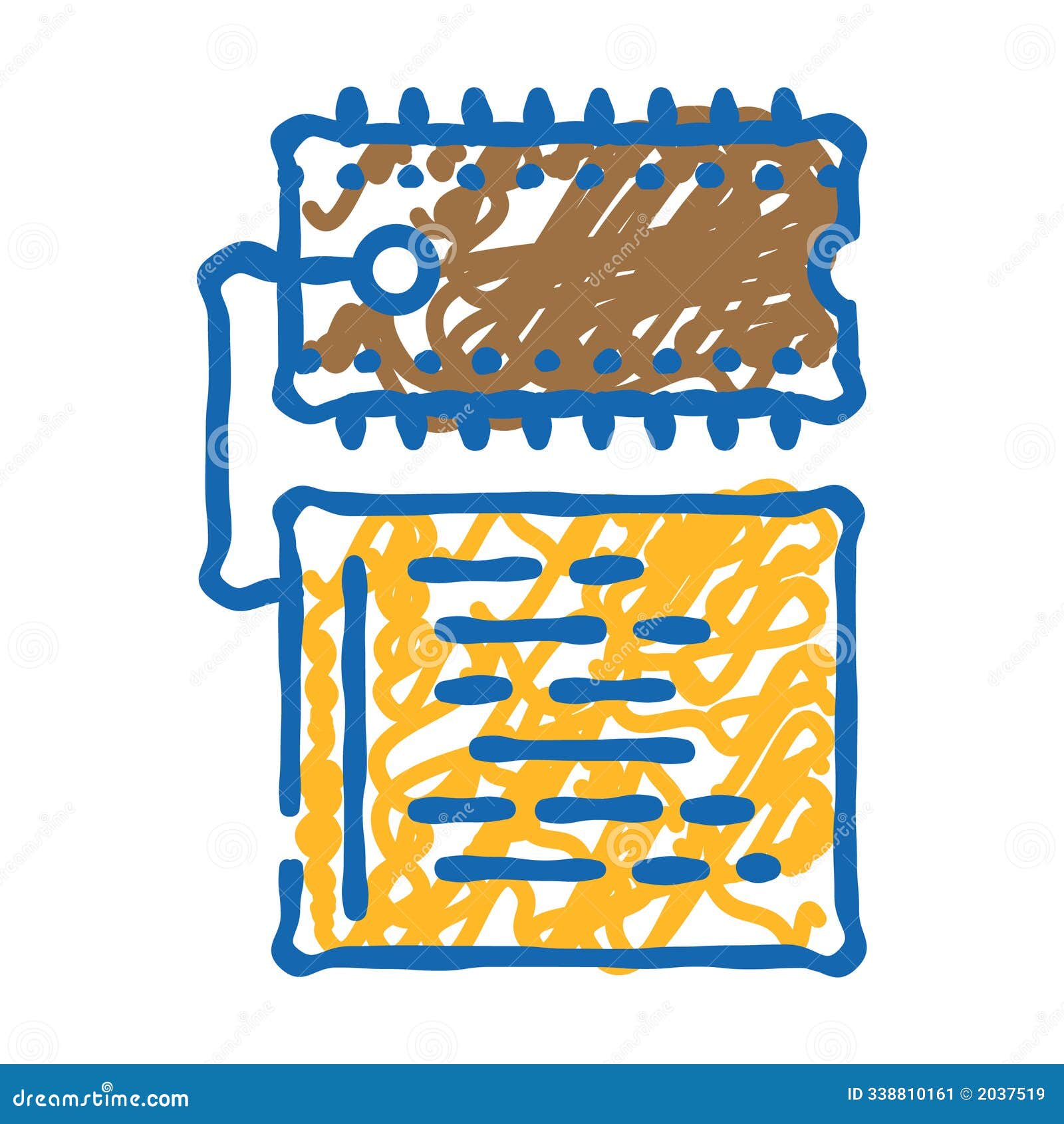 Microcontroller Programming Electronics Icon Doodle Illustration Stock ...