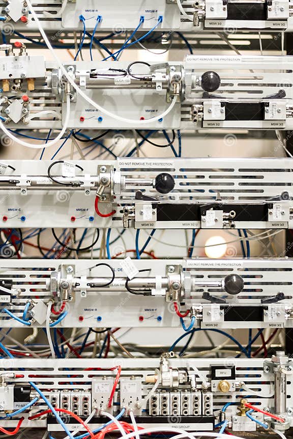 Microcontrollers for Pneumatic Pistons Stock Photo - Image of ...