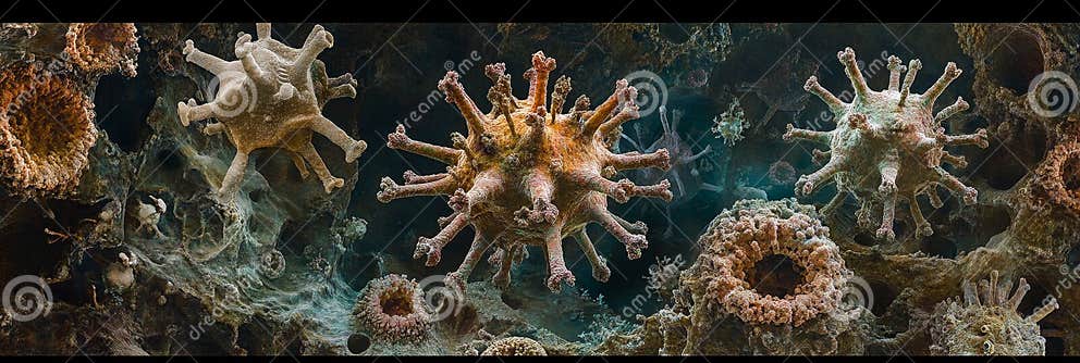 Microcosm Explosion Colorful Cellular Structures, Abstract Art with ...