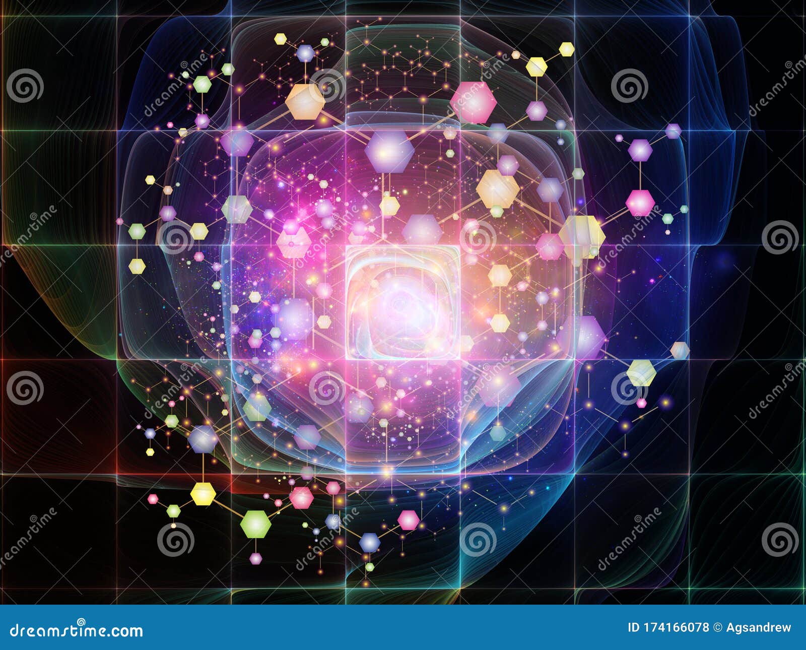 Microcosmos stock illustration. Illustration of glow - 174166078