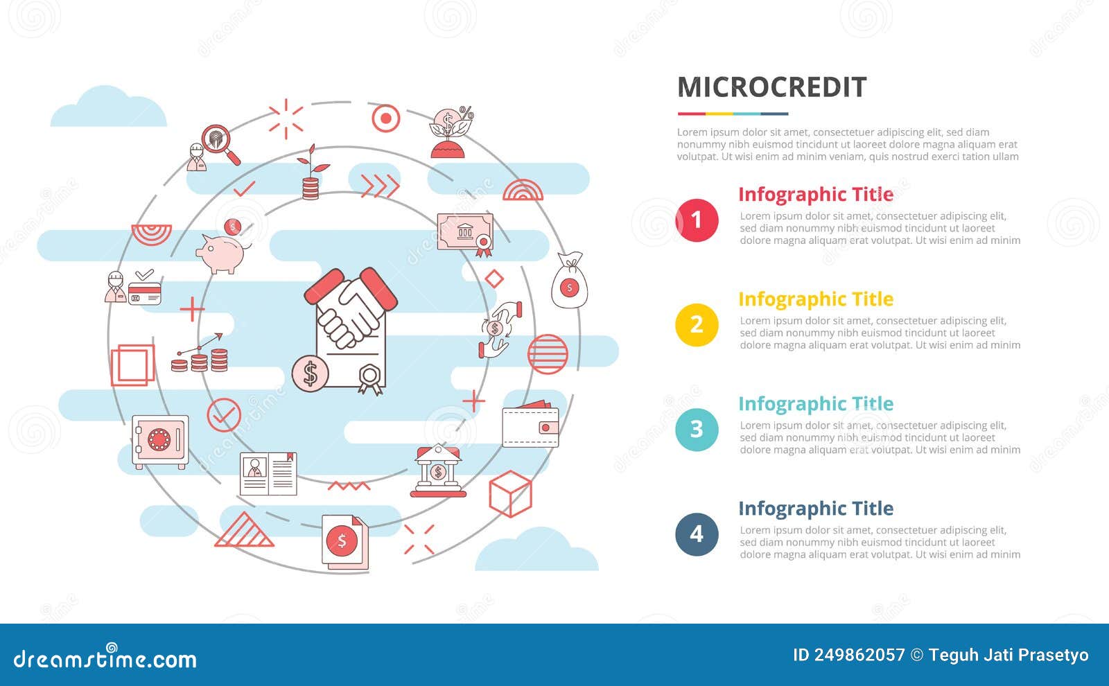 Microcredit Concept for Infographic Template Banner with Four Point ...