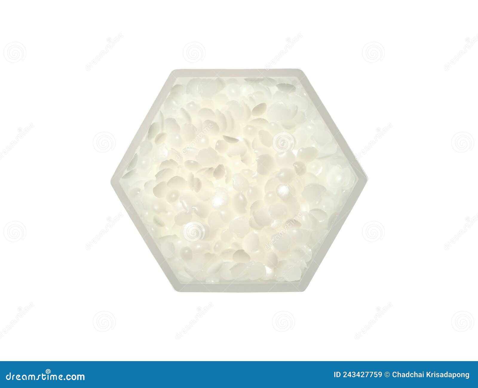 Microcrystalline Wax in Hexagonal Molecular Shaped Container on White ...