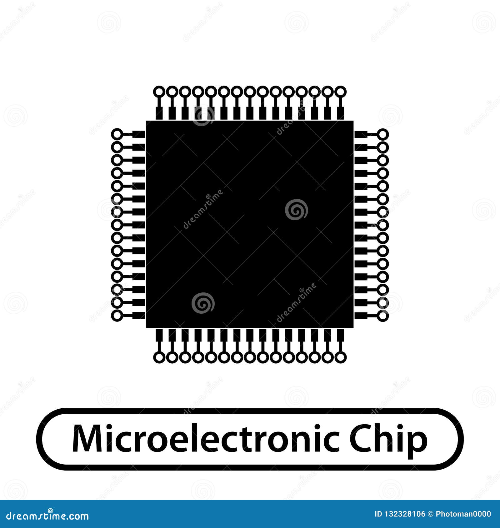 Microelectronic Chip Schematic Image Isolated Stock Vector ...