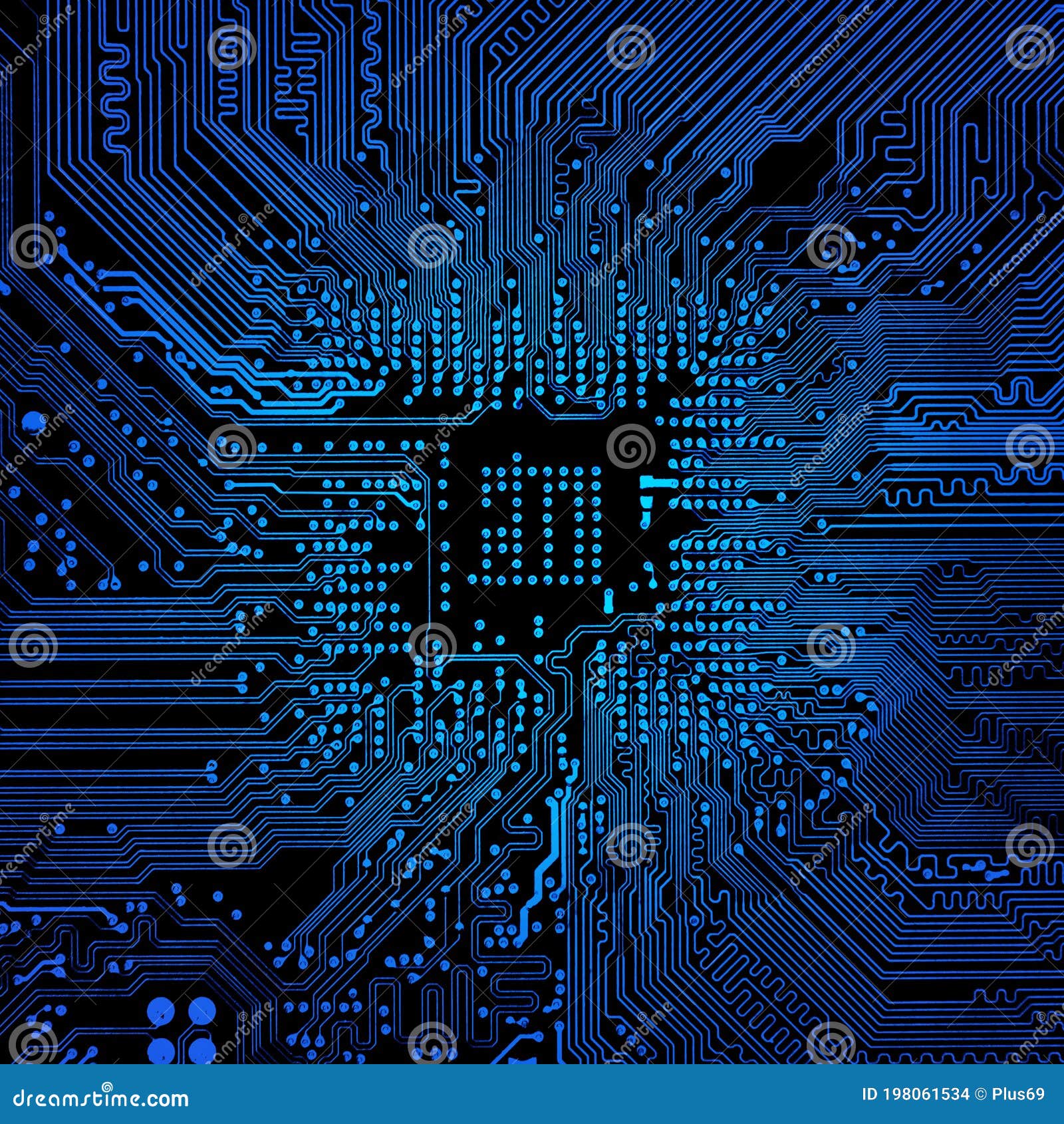Microelectronic Chipset As a Background. Blue Color Stock Photo - Image ...