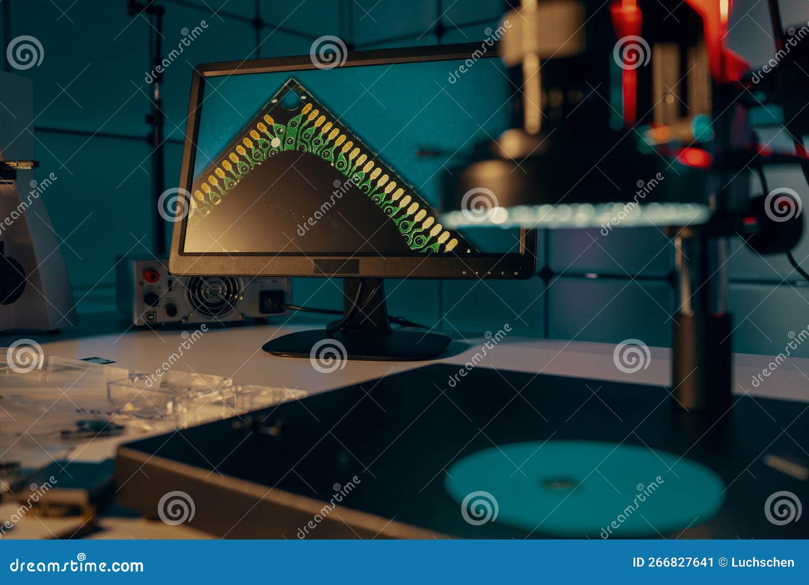 Microelectronic Laboratory Quality Control with a Microscope Stock ...