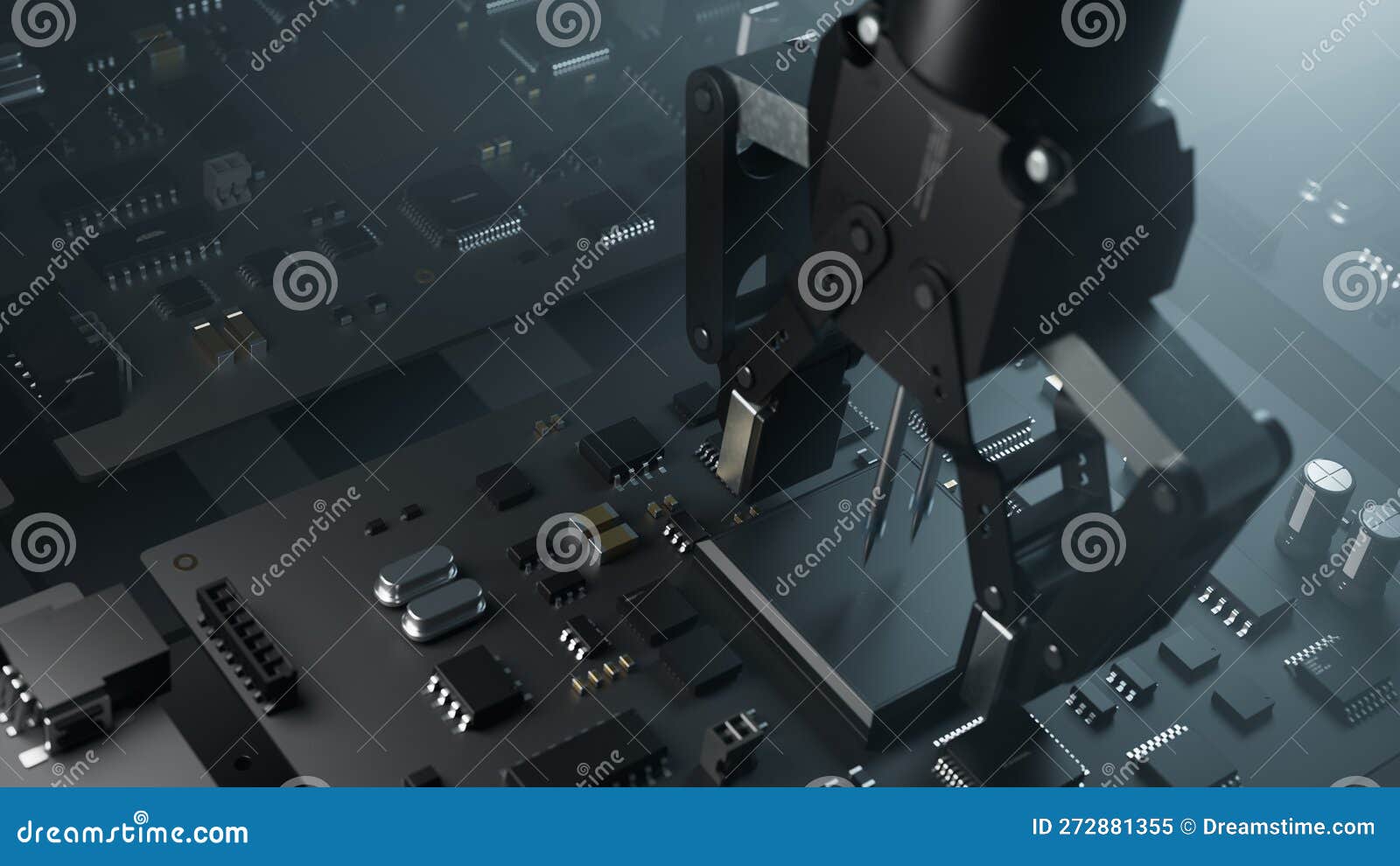 Microelectronics and Chip Manufacturing. Stock Illustration ...