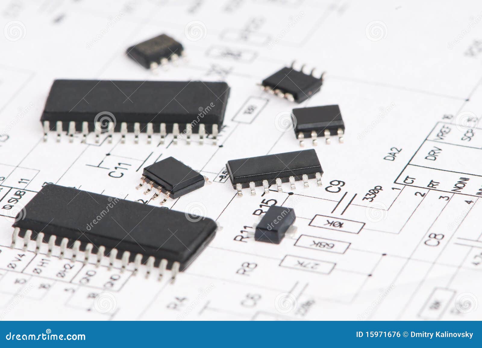 Microelectronics Element and Layout Stock Photo - Image of deck ...