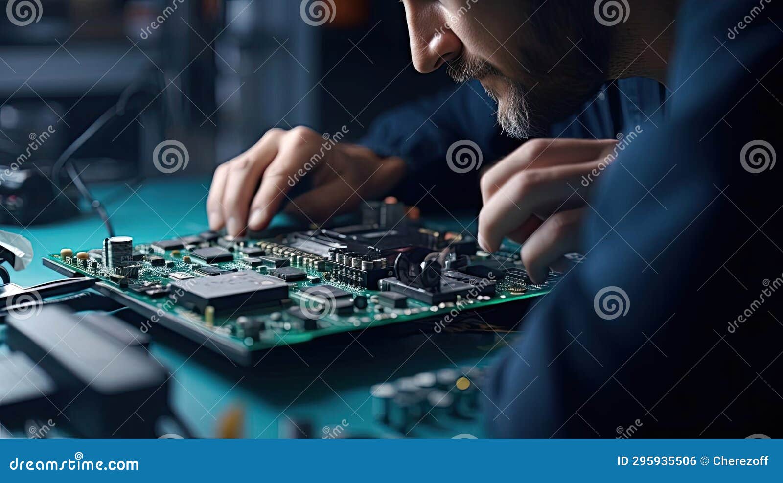Microelectronics Engineer Designing New Chips Stock Illustration ...