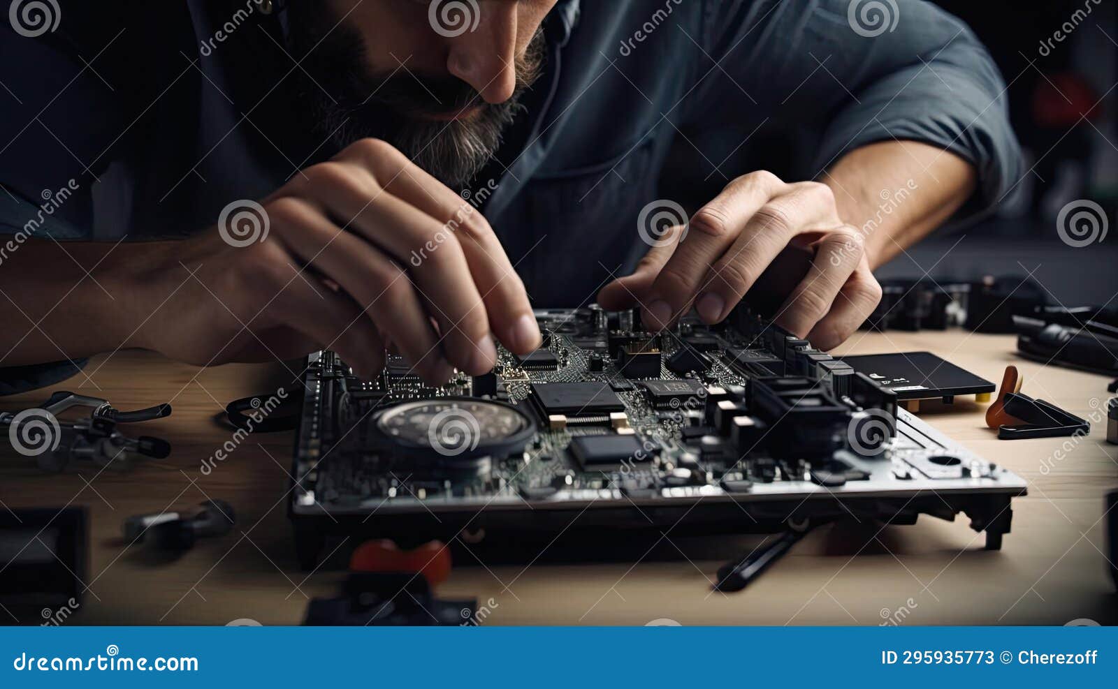 Microelectronics Engineer Designing New Chips Stock Illustration ...