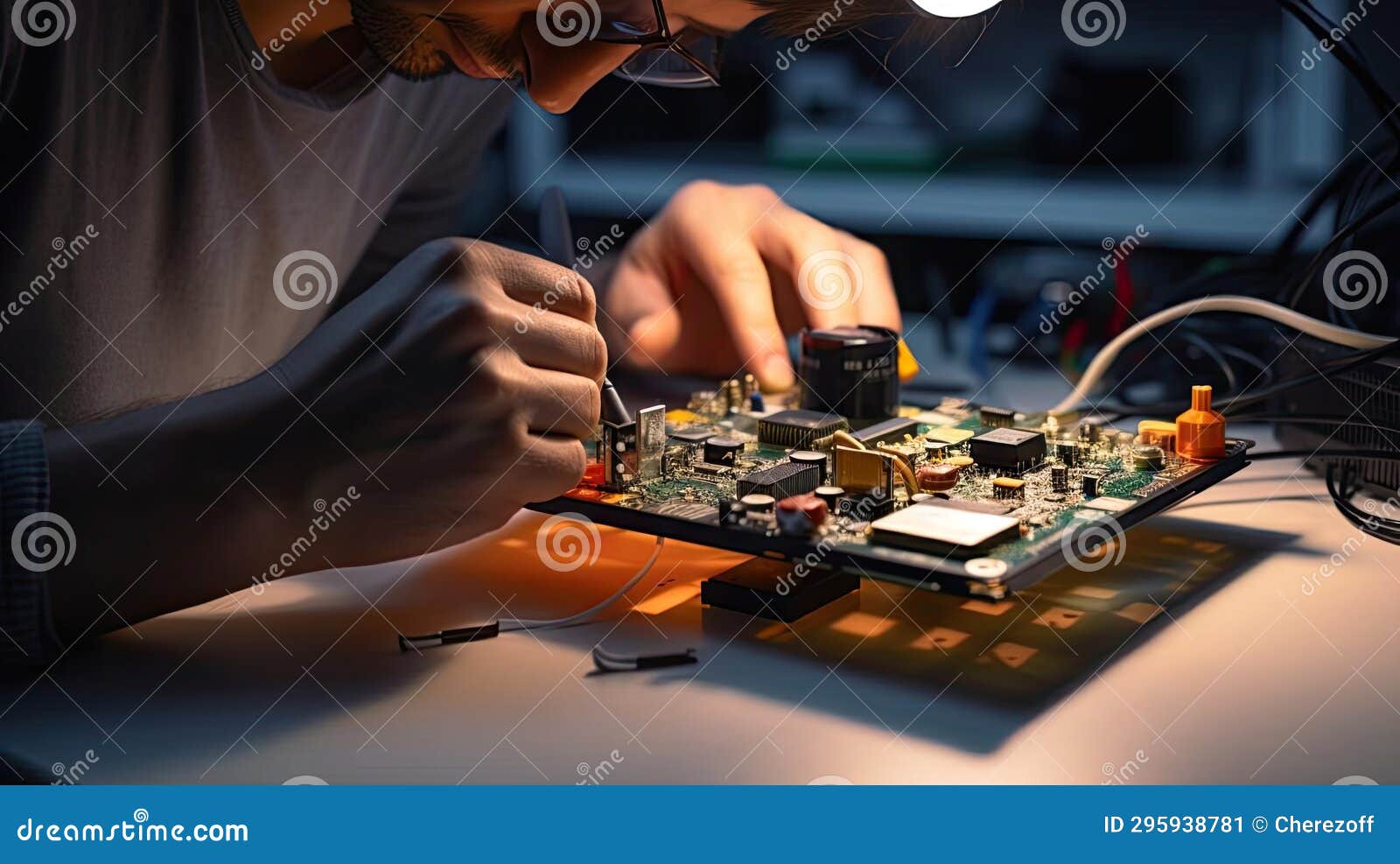Microelectronics Engineer Designing New Chips Stock Illustration ...