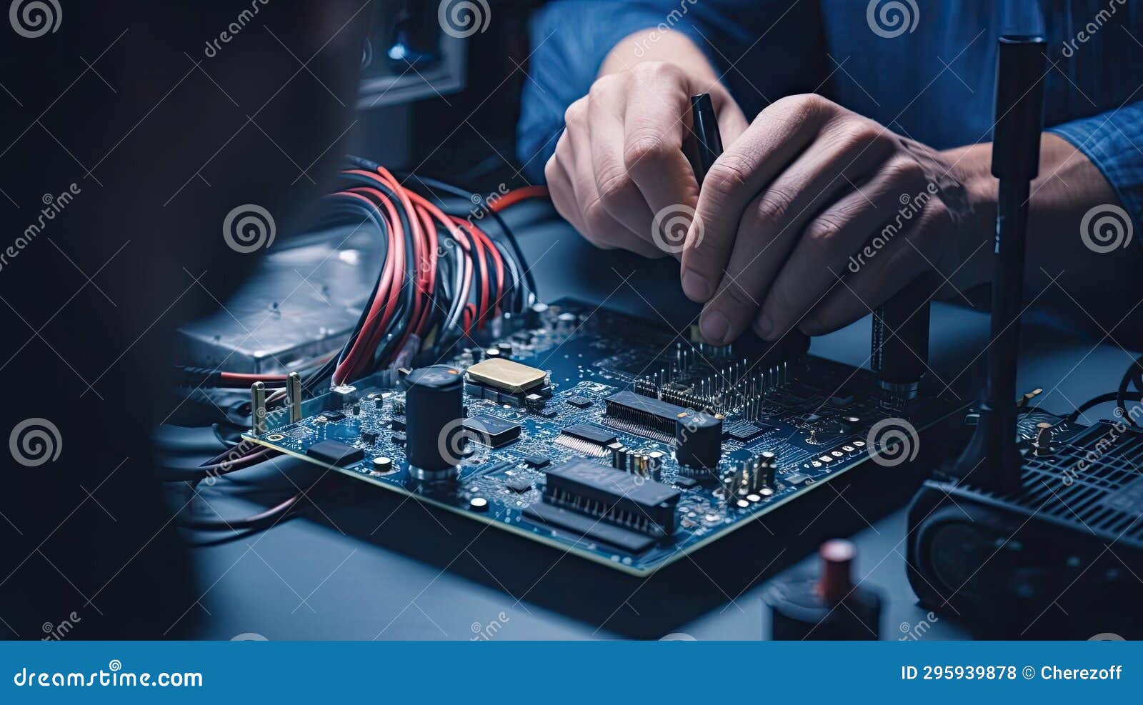 Microelectronics Engineer Designing New Chips Stock Illustration ...