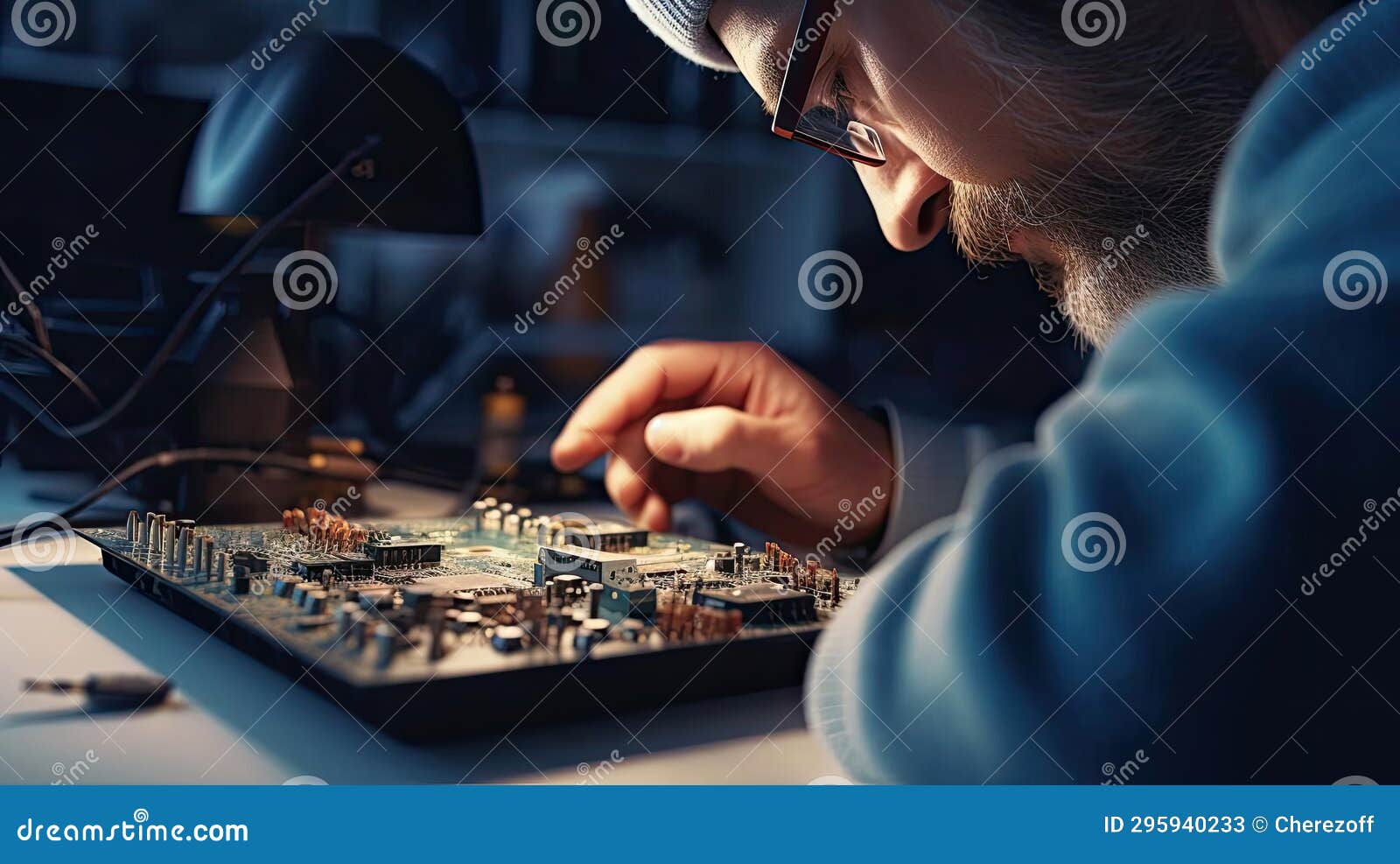 Microelectronics Engineer Designing New Chips Stock Illustration ...