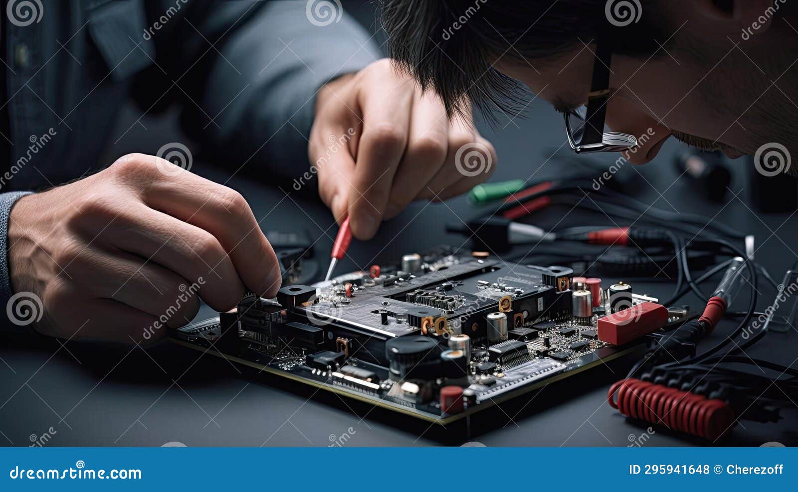 Microelectronics Engineer Designing New Chips Stock Illustration ...