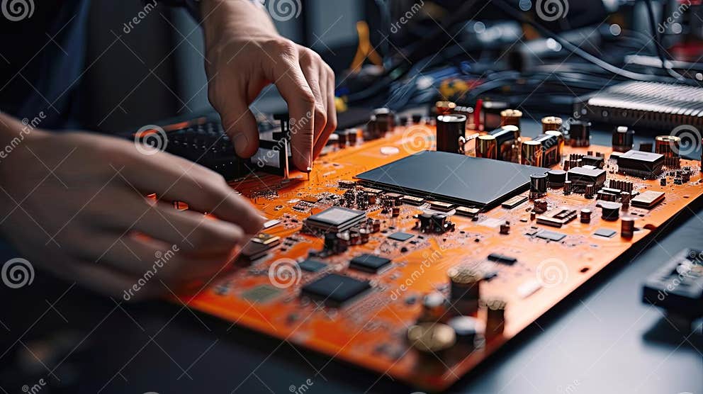 Microelectronics Engineer Designing New Chips Stock Illustration - Illustration of ...