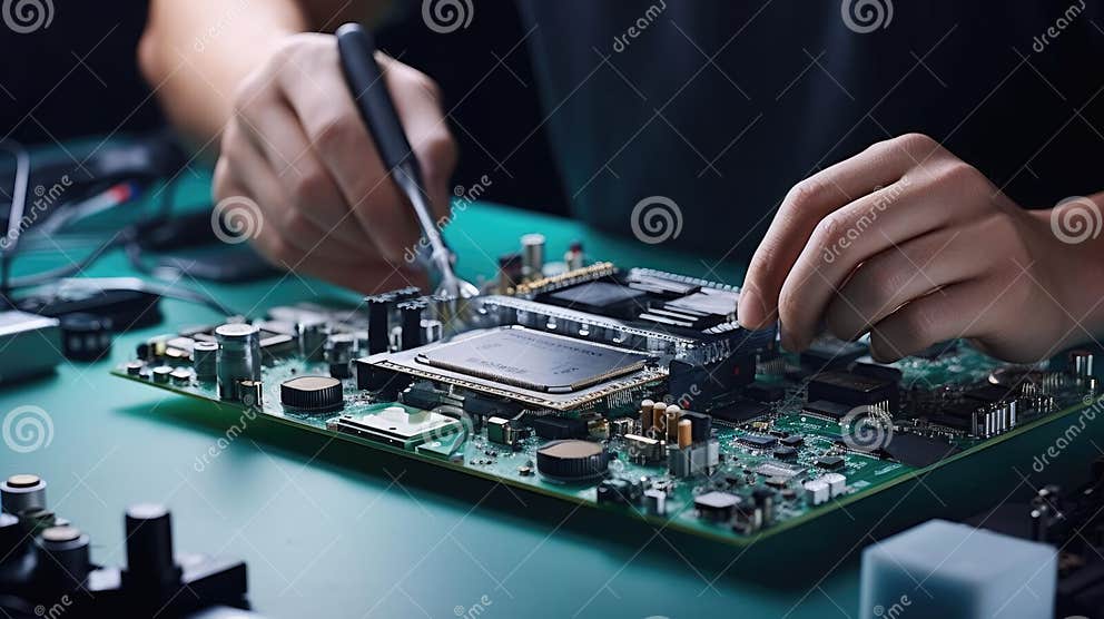 Microelectronics Engineer Designing New Chips Stock Illustration ...