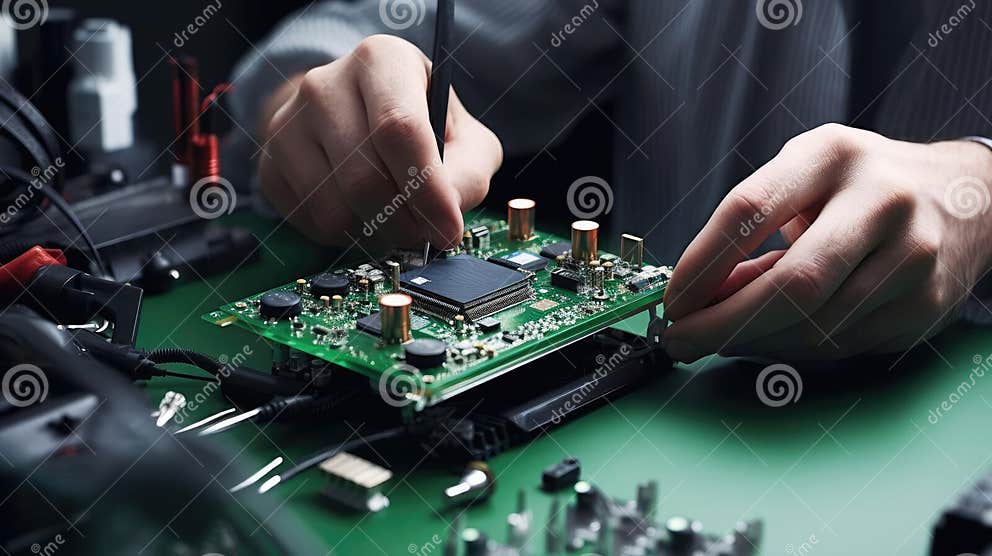 Microelectronics Engineer Designing New Chips Stock Illustration ...