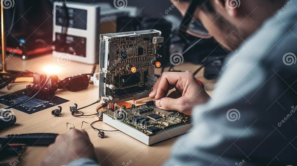 Microelectronics Engineer Designing New Chips Stock Illustration ...