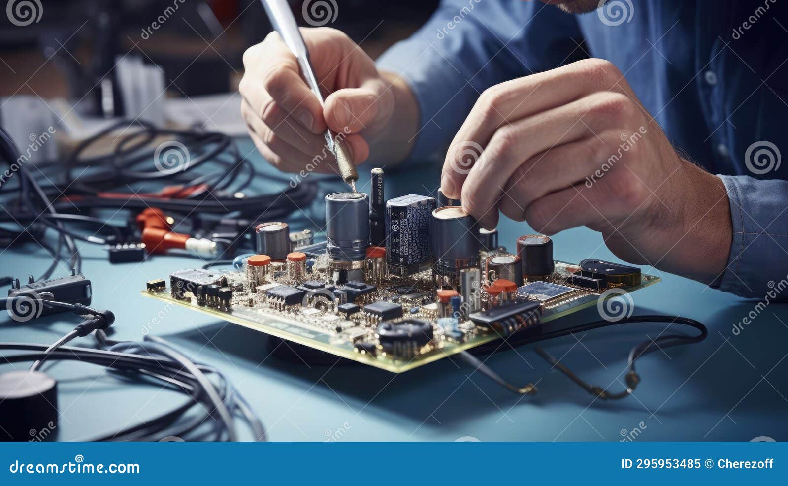 Microelectronics Engineer Designing New Chips Stock Illustration ...